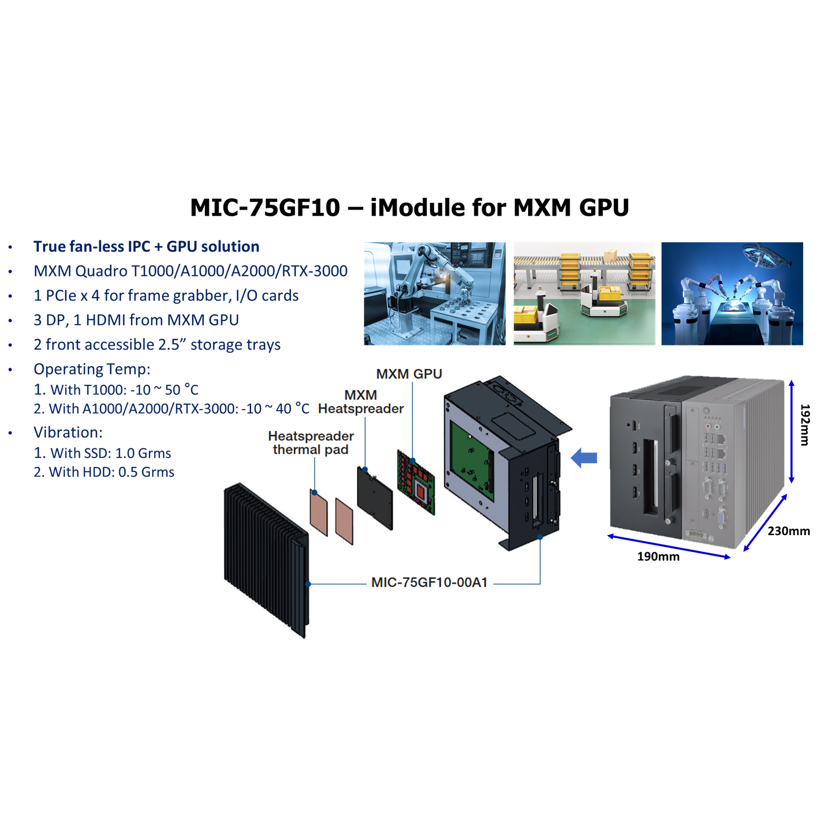 MIC-75GF10-00A1 - MXM GPU i-Modul Erweiterung - AMC